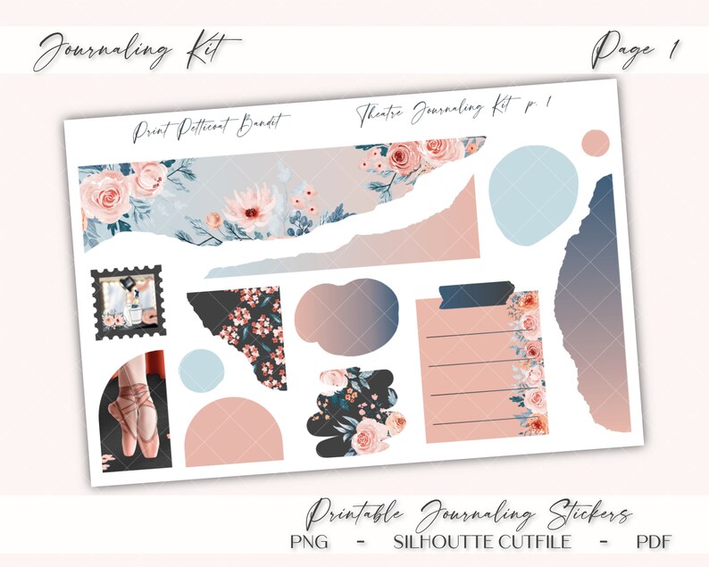 Printable Journaling Sticker Kit Theatre Journal Stickers - Etsy