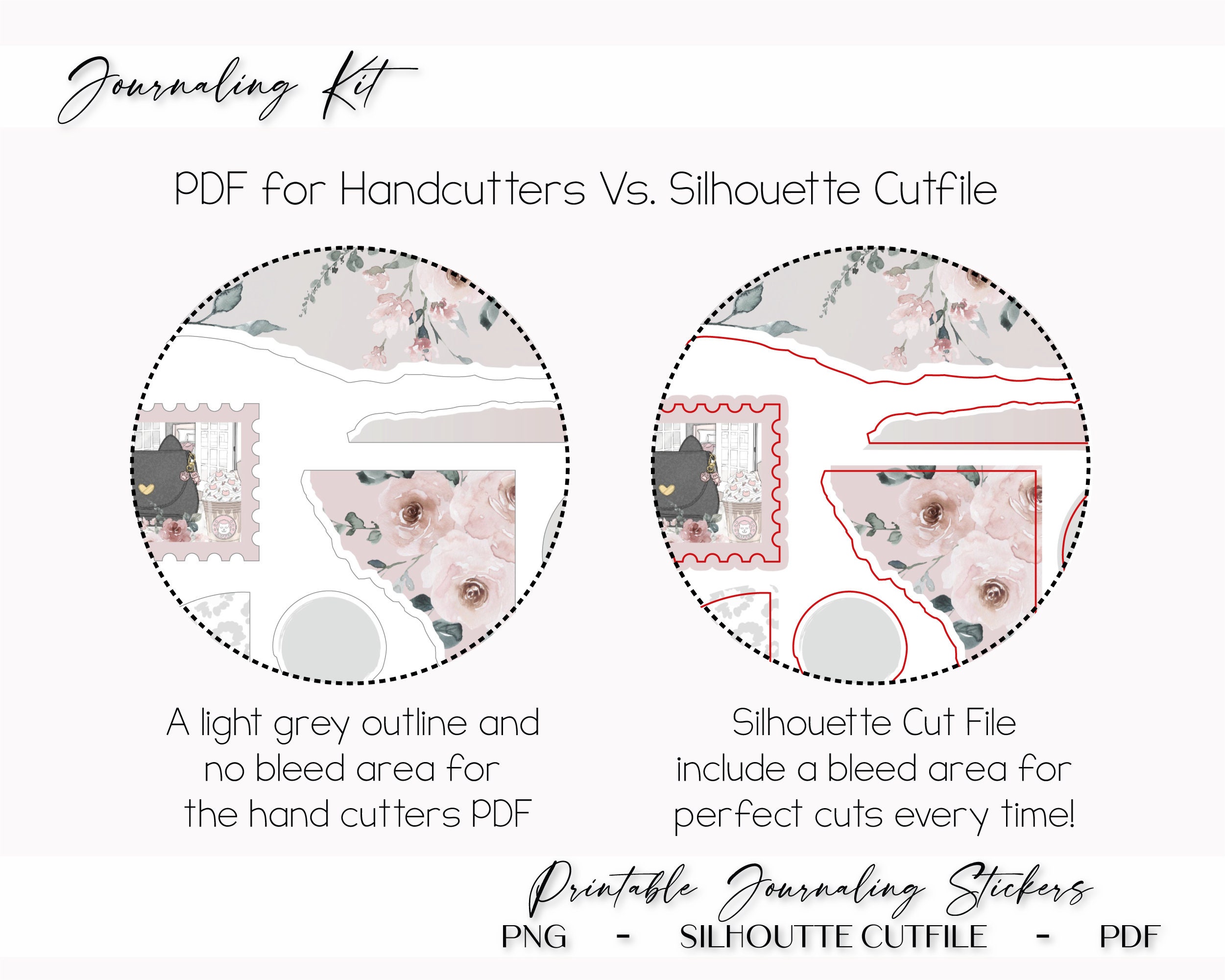 Printable Journaling Sticker Kit Kitty Journal Stickers - Etsy