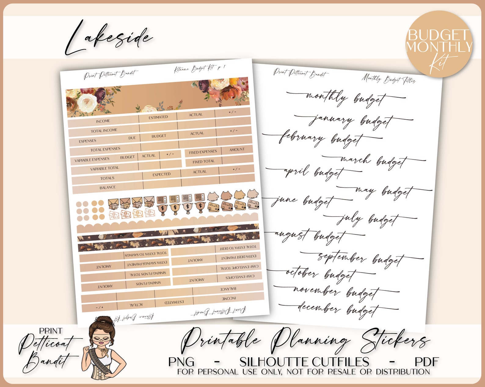 Printable Erin Condren Monthly Budget Bundle Budget Planner - Etsy