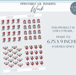 Lil' Bandit - Work | Printable Character Stickers | Planner Stickers ...