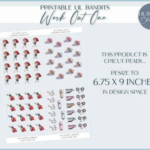 Lil' Bandit - Work Out One | Printable Character Stickers | Planner ...