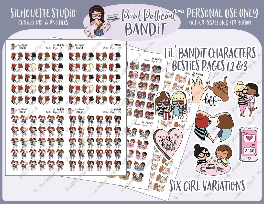 Lil' Bandit Printable Character Stickers Besties DIY Planner Stickers ...