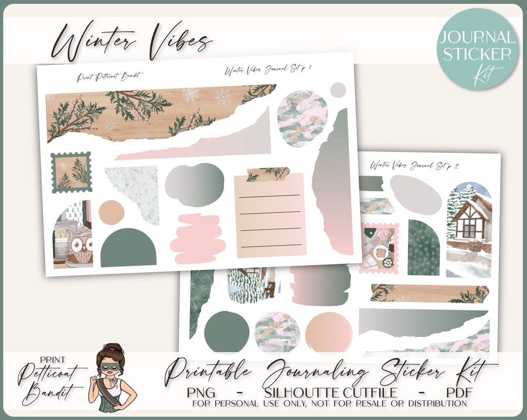 Printable Journaling Sticker Kit Winter Vibes Journal Stickers ...