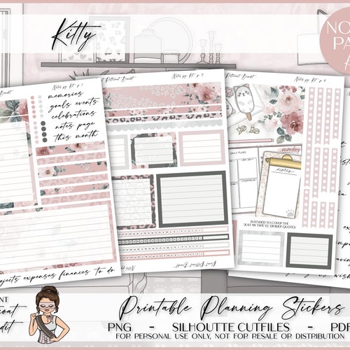 Printable NOTES PAGE Stickers for Erin Condren Life Planner - Etsy