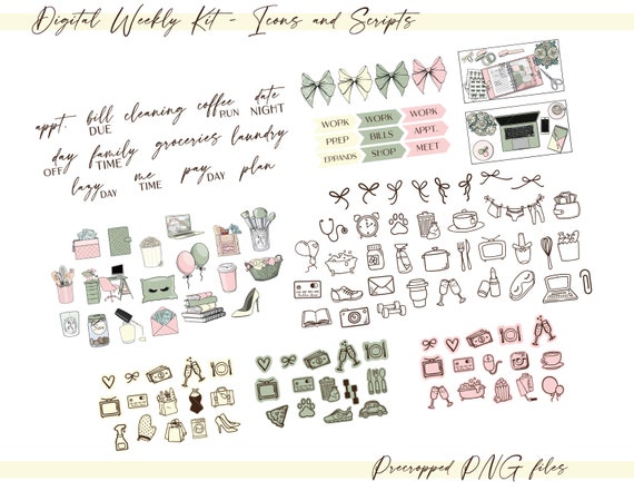 Paper, Party & Kids Stickers iPad Planner Stickers for GoodNotes Pre ...