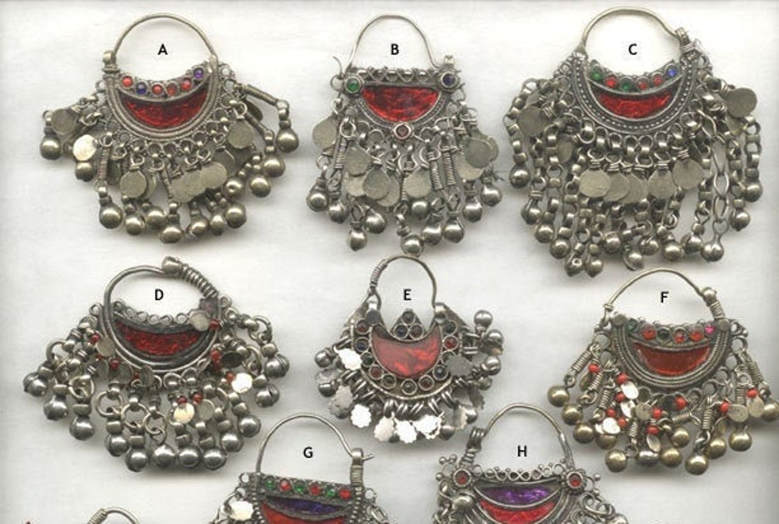 Kuchi Tribe Earrings Nomadic Koochi Tribal Hoops Afghanistan - Etsy