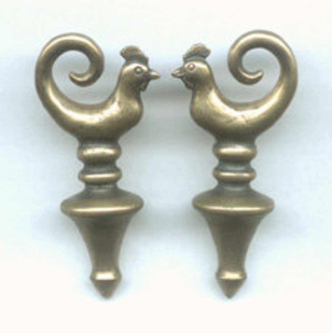 Bronze Earweights, Rooster Ear Weights, Body Jewelry, Jewellery for ...