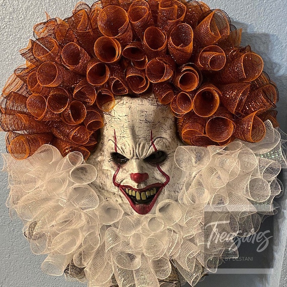 Halloween Wreath Creepy It Themed Wreath Pennywise Themed Etsy