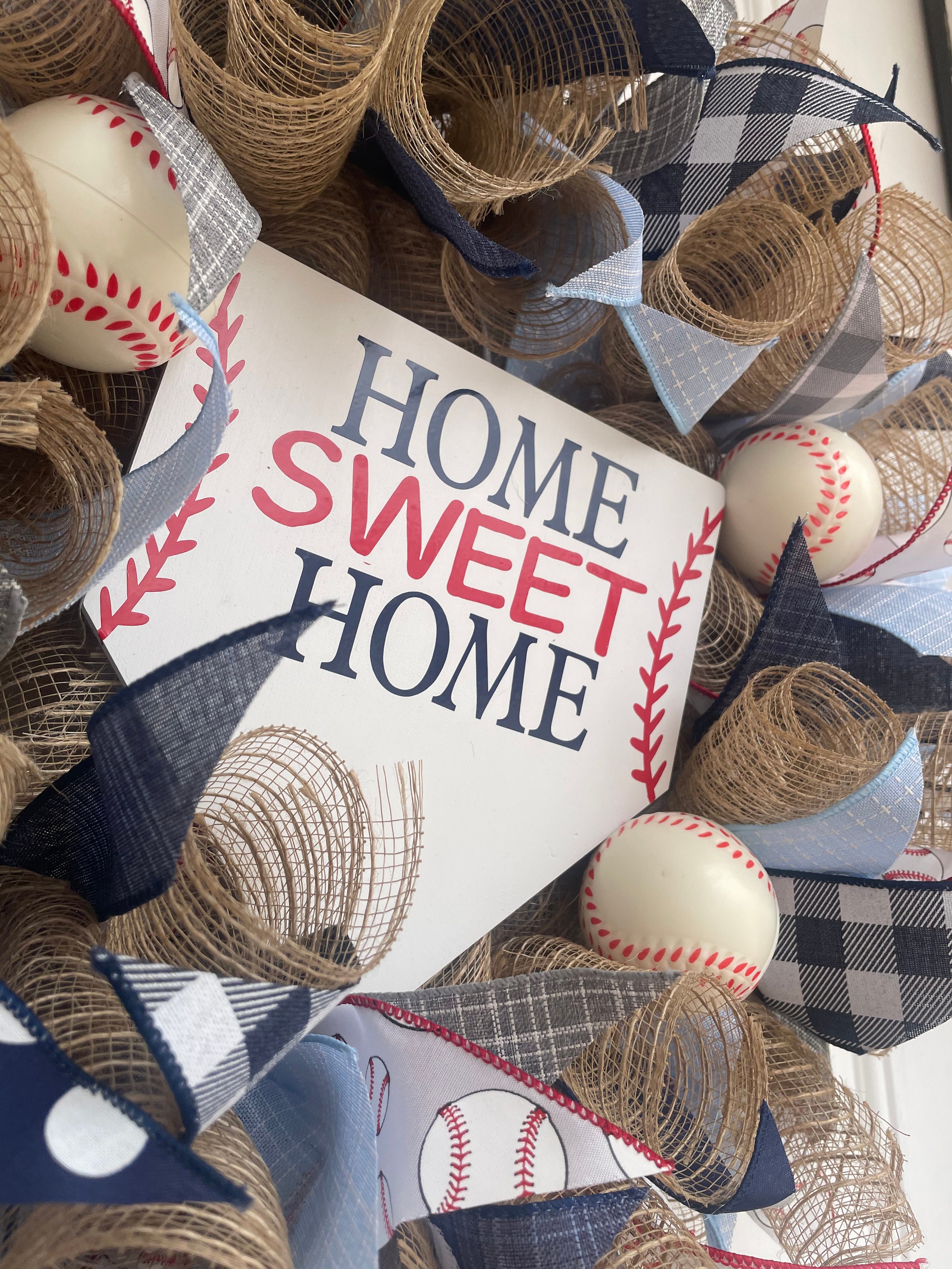 Baseball Wreath Sports Wreath Summer Wreath Front Door - Etsy