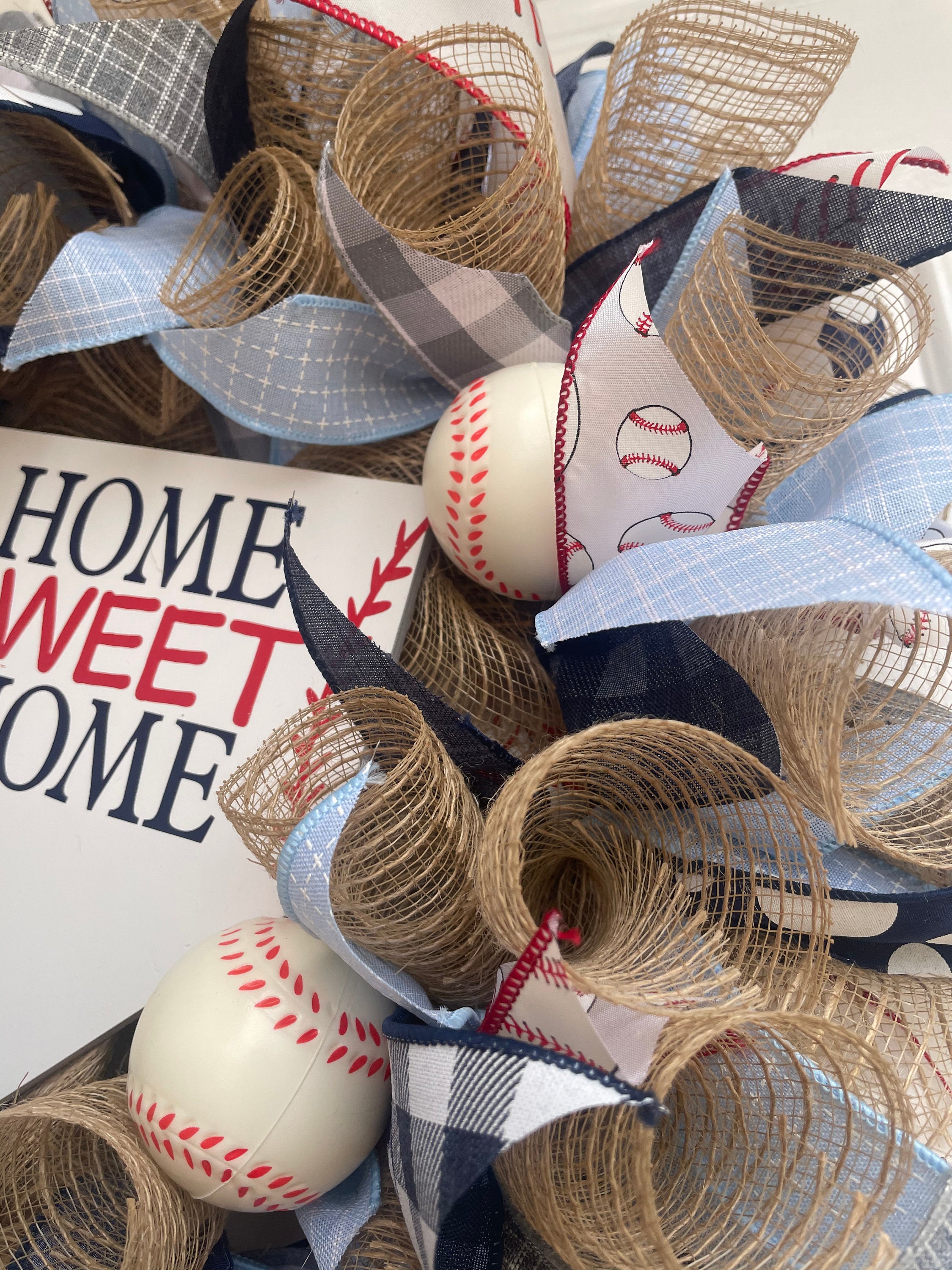 Baseball Wreath Sports Wreath Summer Wreath Front Door - Etsy