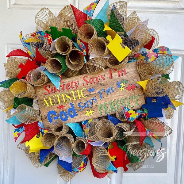 Autism Wreath - Etsy