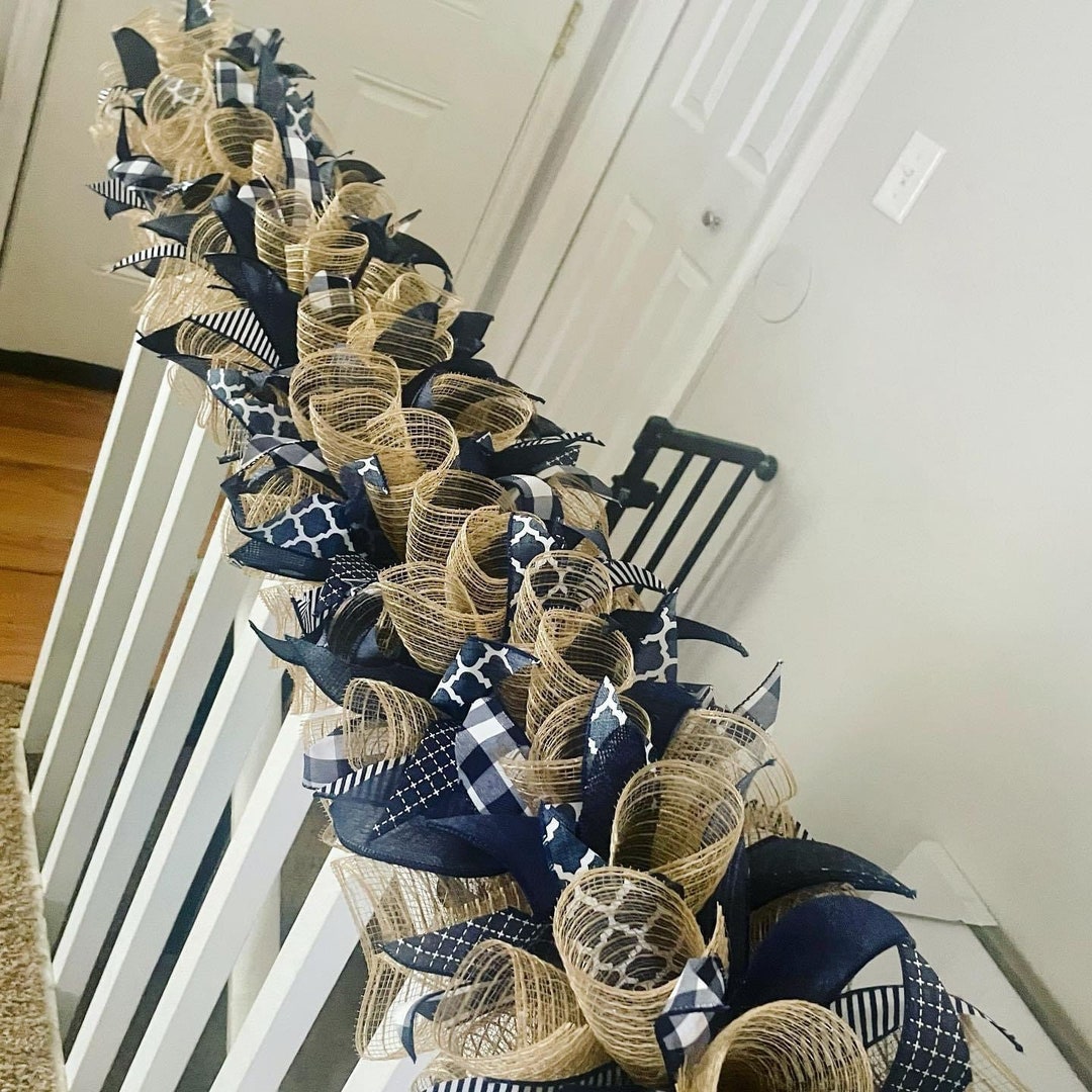 Beautiful Garland, Navy Blue Garland, Everyday Decoration, Mesh and ...