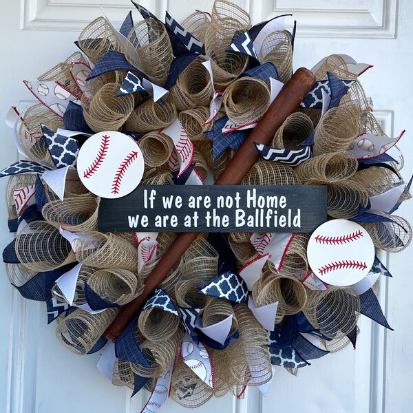 Baseball Wreath - Etsy