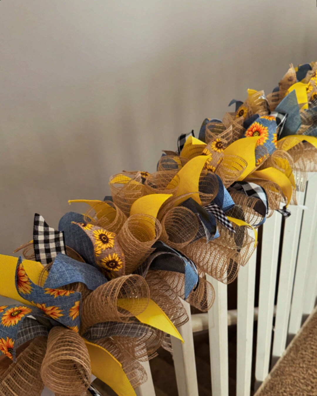 Beautiful Garland, Sunflower Garland, Everyday Decoration, Mesh and ...