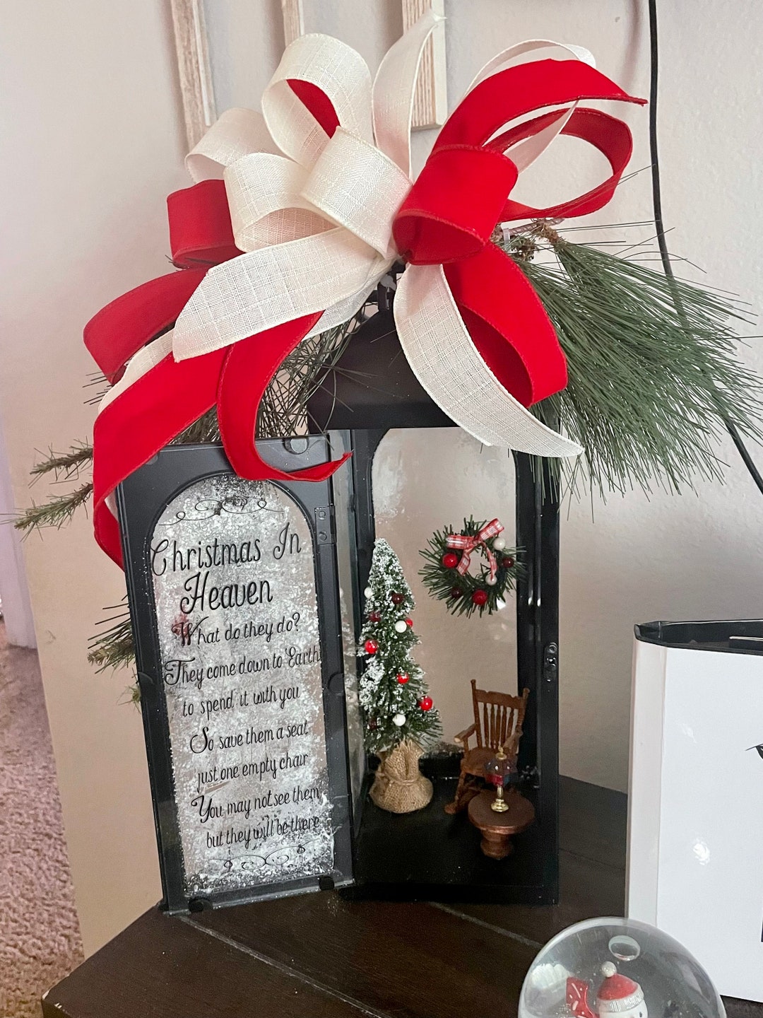 Christmas in Heaven Lantern,red and White Christmas Lantern Swag ...