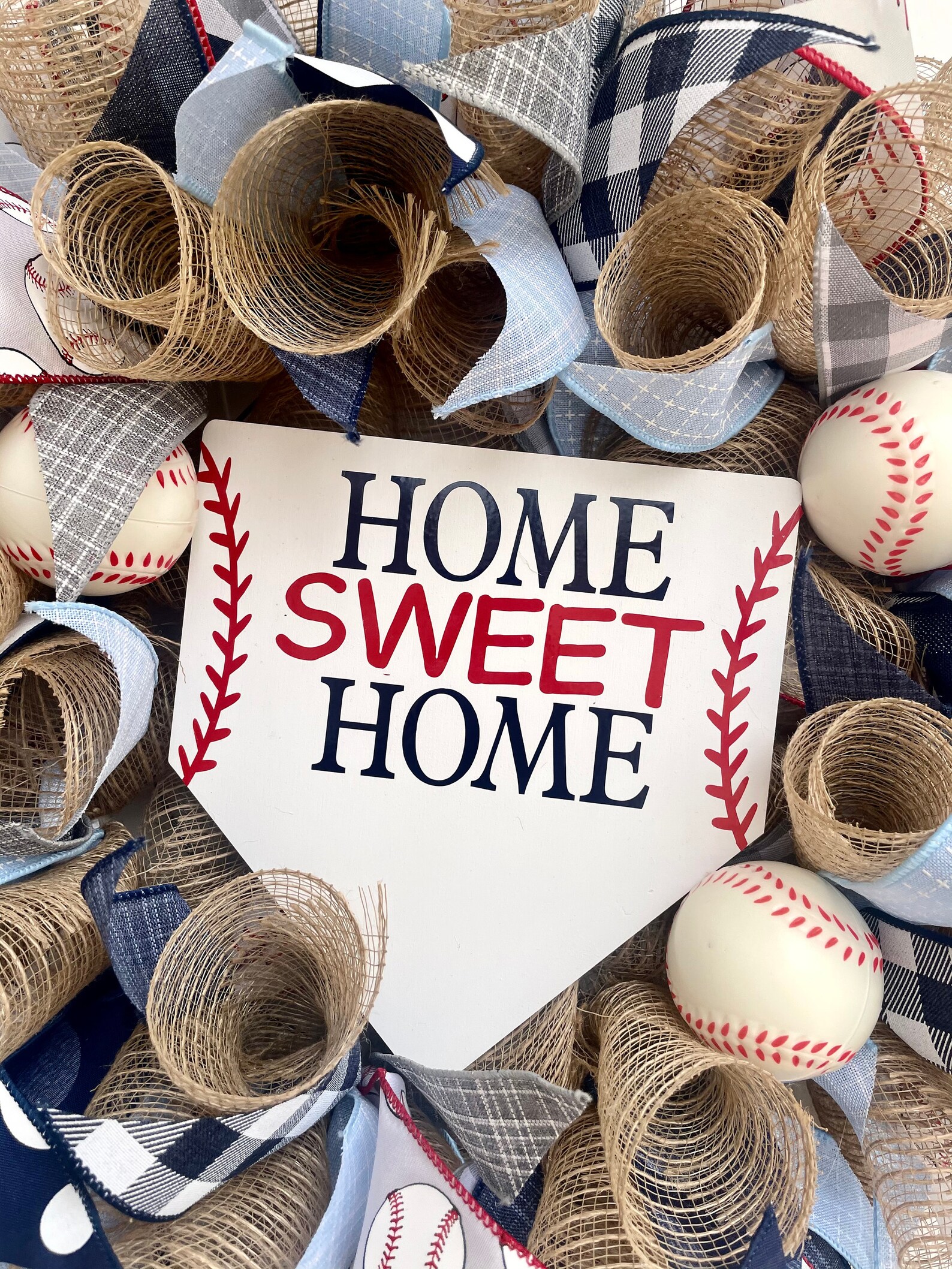 Baseball Wreath Sports Wreath Summer Wreath Front Door - Etsy