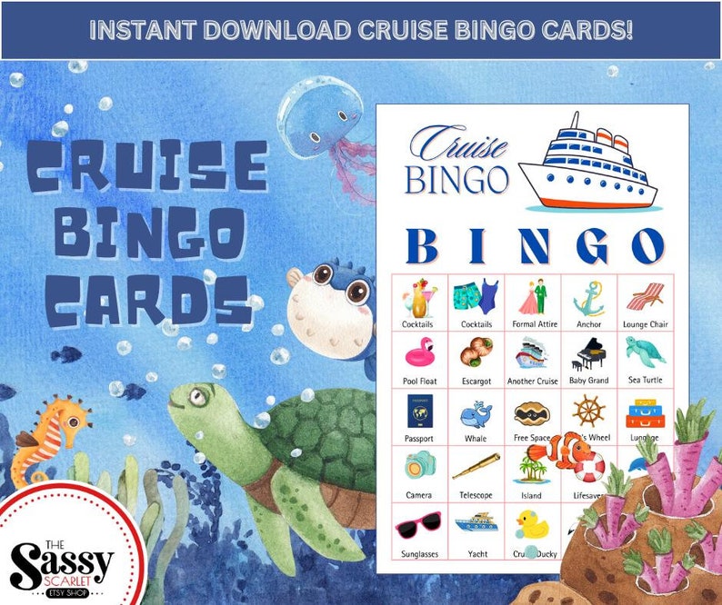 Cruise Bingo Cards | 5 Unique Cards | Instant Download | PDF & PNG ...