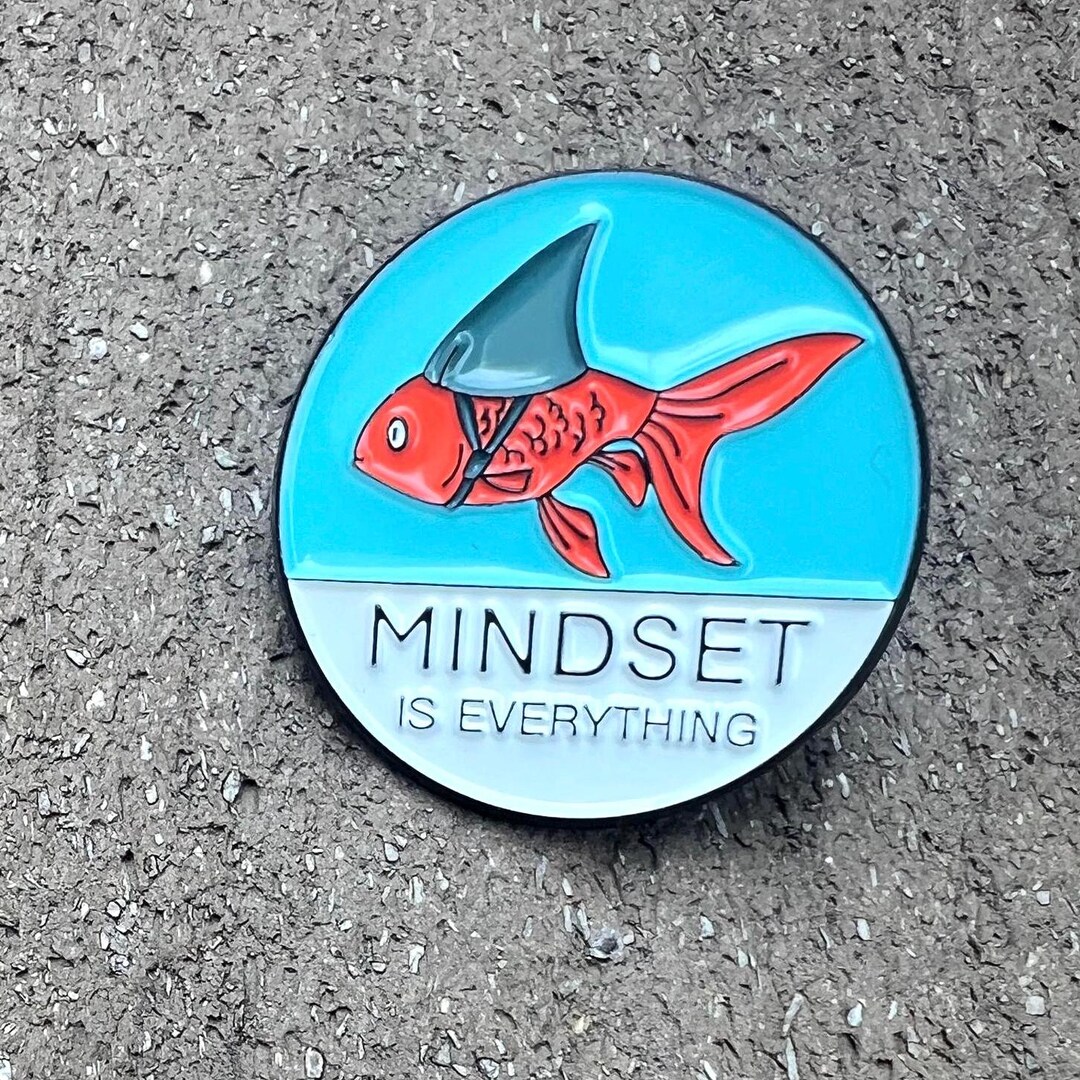 Goldfish Mindset Enamel Pin Birthday, School, Gift, Accessory, Enamel ...