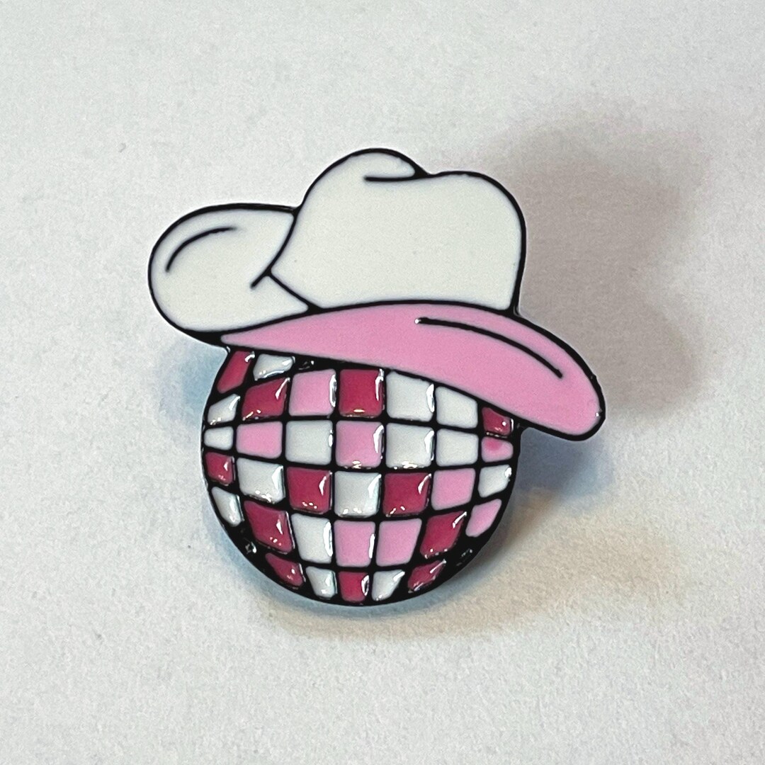 Cowboy Hat Disco Ball Enamel Pin Birthday, School, Gift, Accessory ...