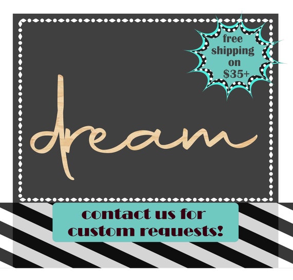 Dream Cutout Unfinished Laser Cut Diy Bulk Door Hanger - Etsy