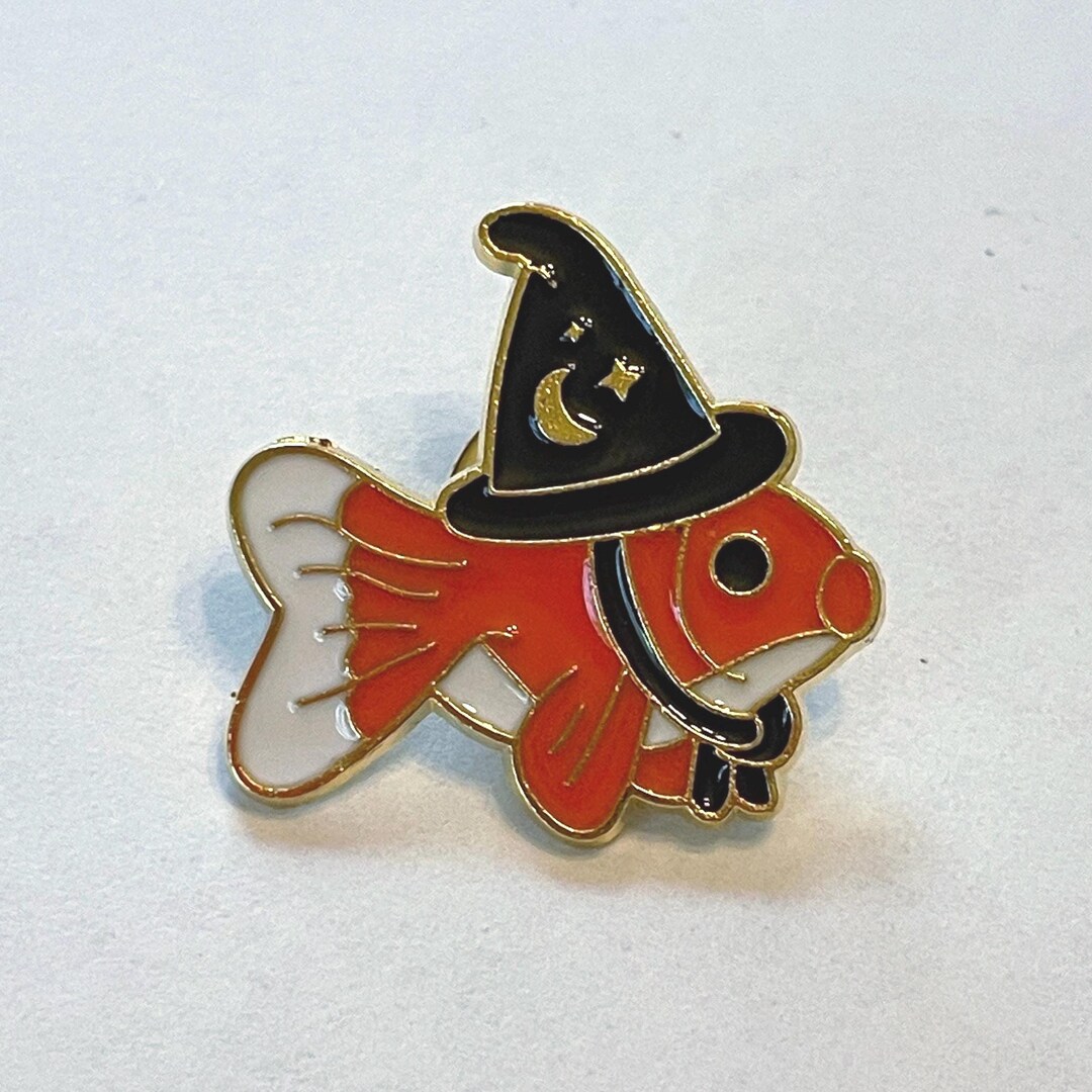 Witch Goldfish Enamel Pin Birthday, School, Gift, Accessory, Lapel Pin ...