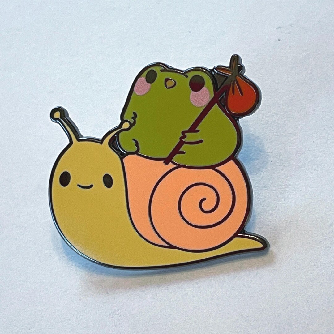 Snail Frog Enamel Pin Birthday, School, Gift, Accessory, Lapel Pin ...