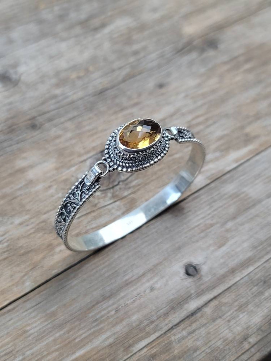 Citrine Filigree Bangle, 925 sterling silver bangle, women jewelry ...