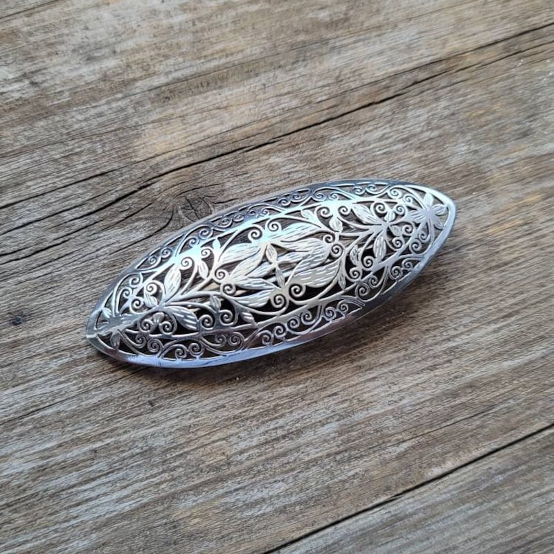 Silver Barrette - Etsy