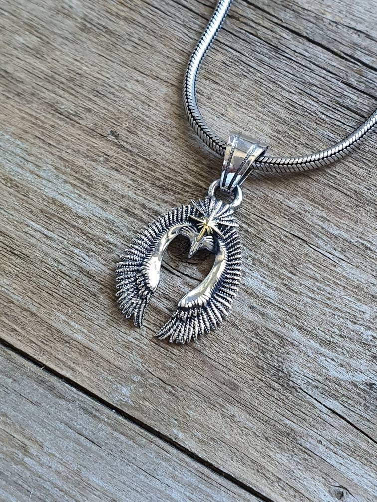 925 sterling silver Eagle Pendant Soaring Eagle Pendant | Etsy