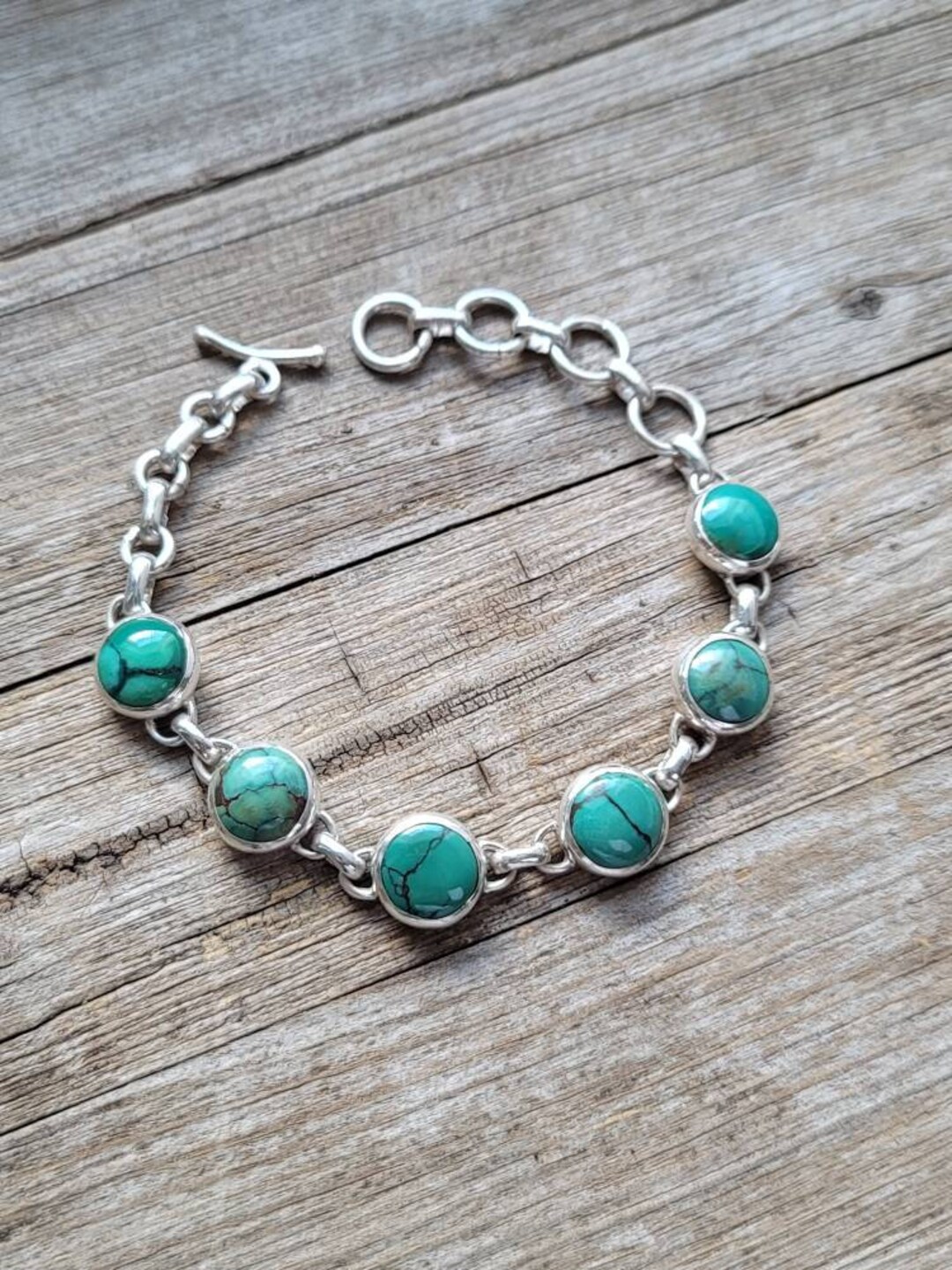 Pulsera Boho Turquesa Natural, Plata de ley 925, Joyería Boho ...