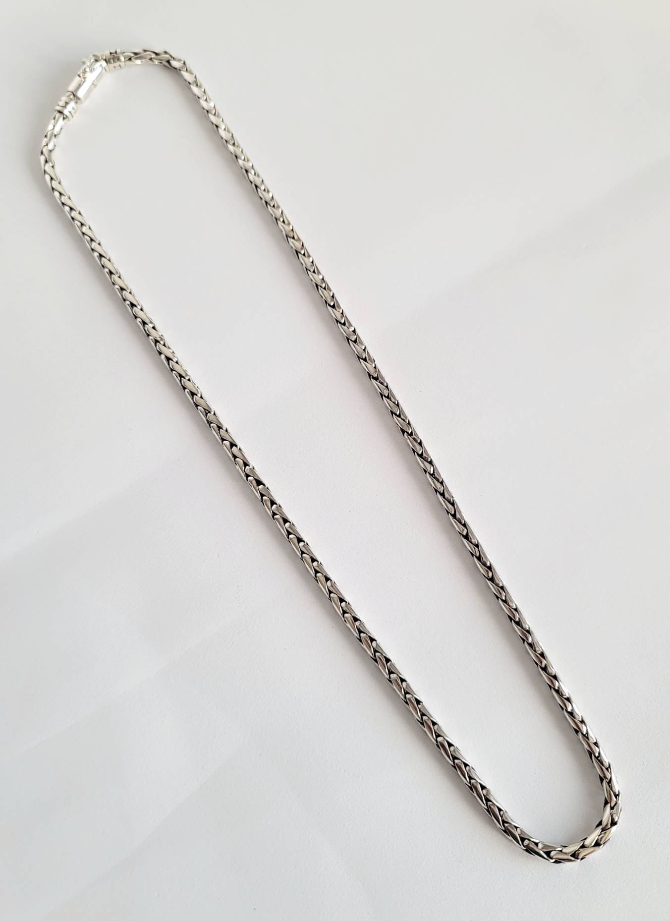 Long Sterling Silver Spiral Rope Necklace