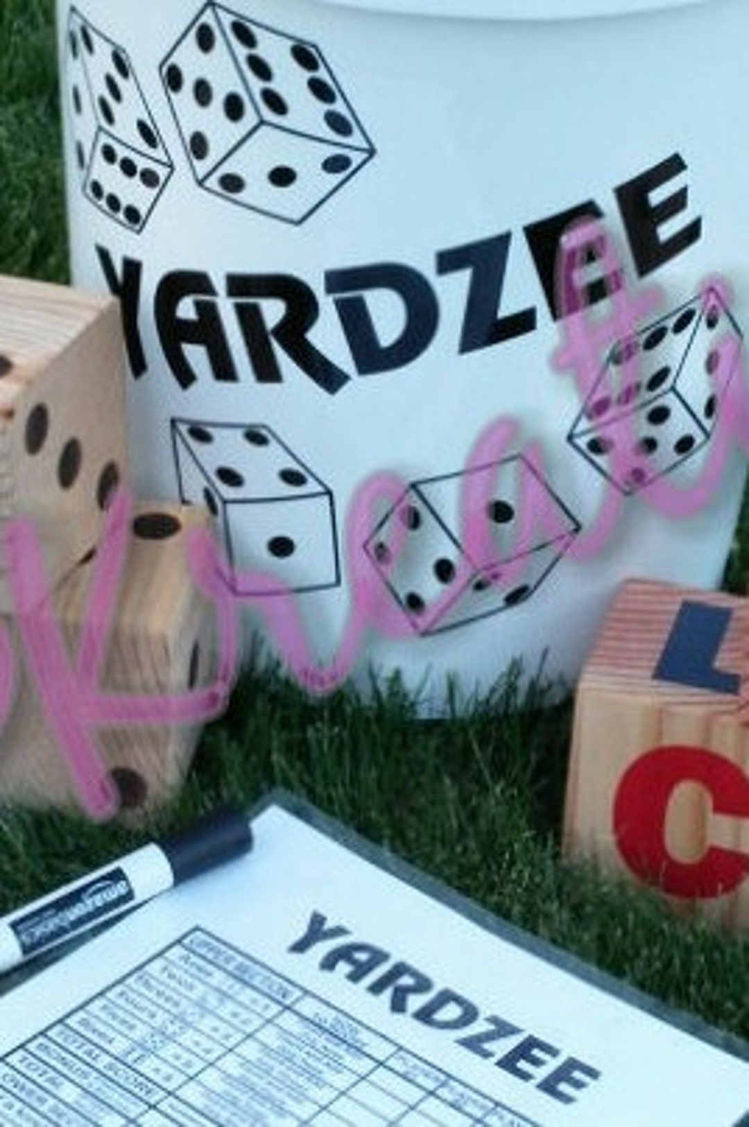 YARDZEE Bucket Decal and Reusable Scoresheet Personalized - Etsy