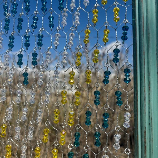 Chicken Wire Glass Bead Suncatcher - Etsy