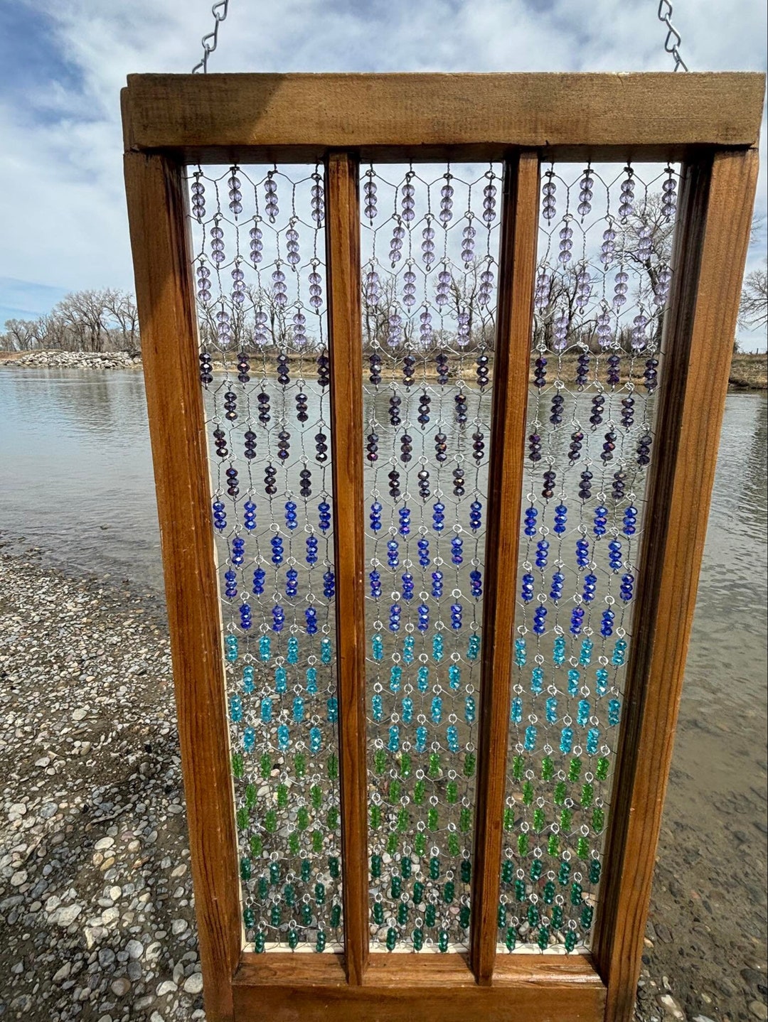 Vintage Window Chicken Wire Glass Bead Suncatcher - Etsy