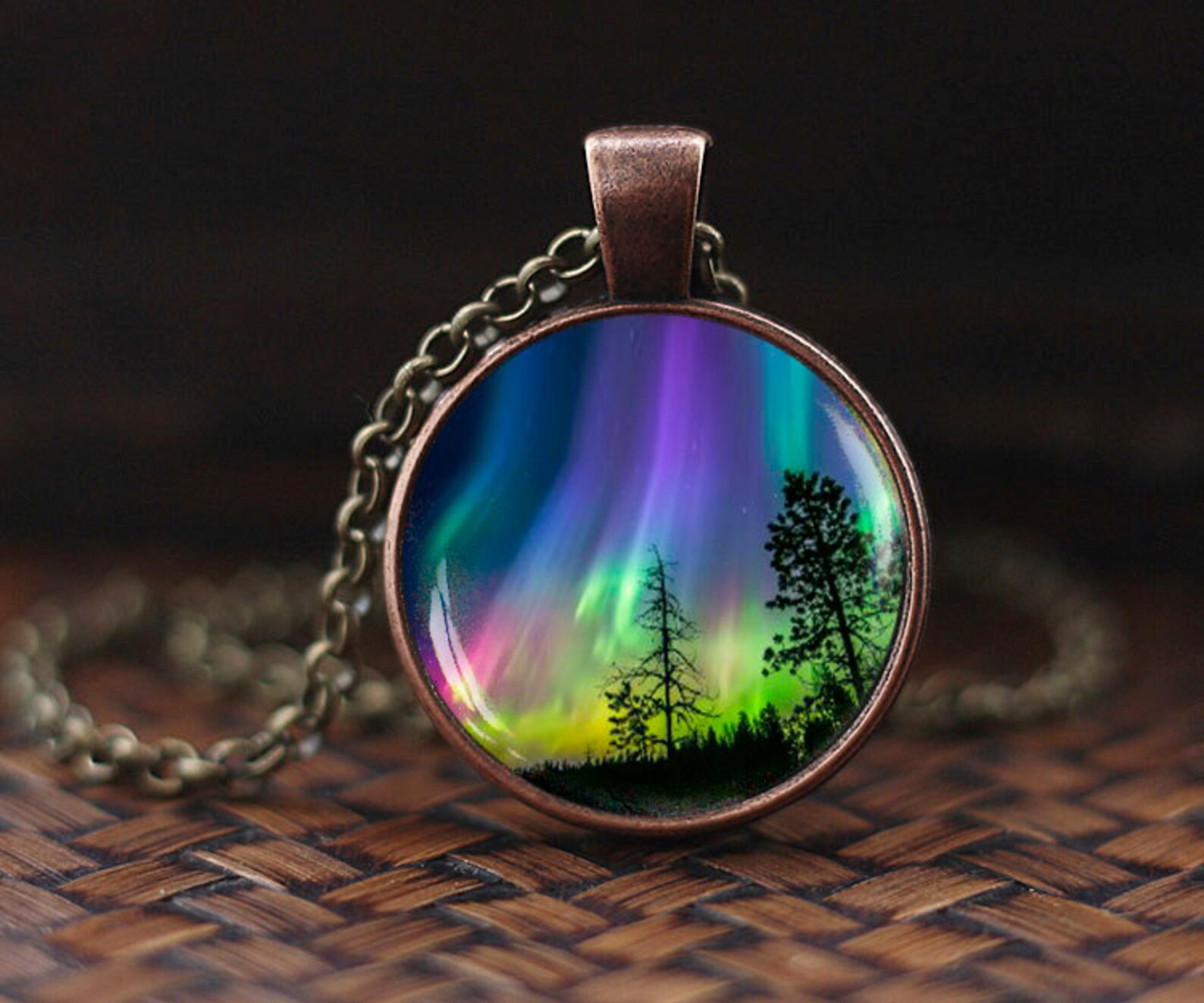 Northern lights pendant northern light Jewelry light | Etsy