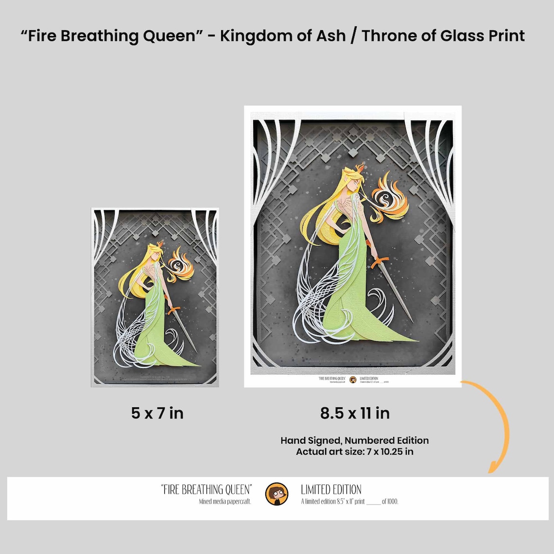 Fire Breathing Queen Kingdom of Ash / Throne of Glass - Etsy