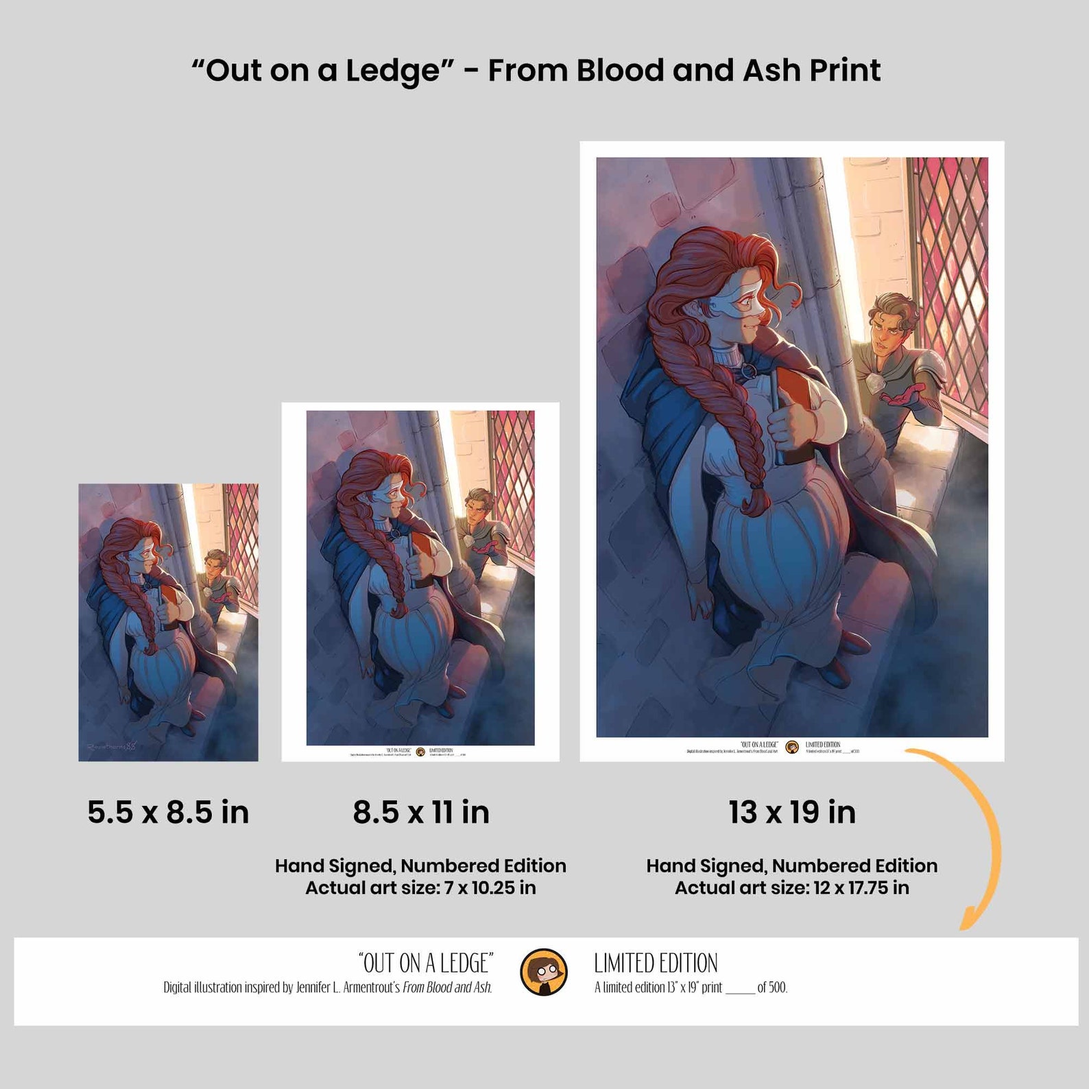 Out on a Ledge From Blood and Ash Print - Etsy