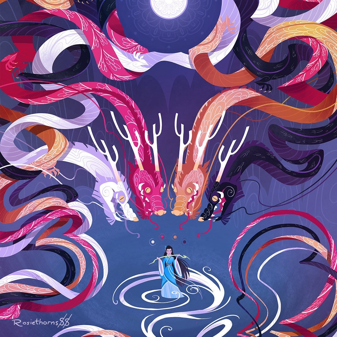 Venerable Four -daughter of the Moon Goddess Print - Etsy