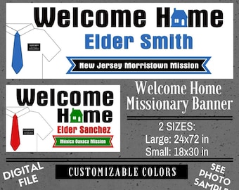 LDS Missionary Welcome Home Poster/banner With Map or Photo digital ...