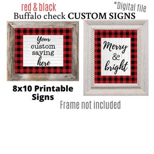 Custom Buffalo Check Sign 8 X 10, Red and Black Christmas Decor ...
