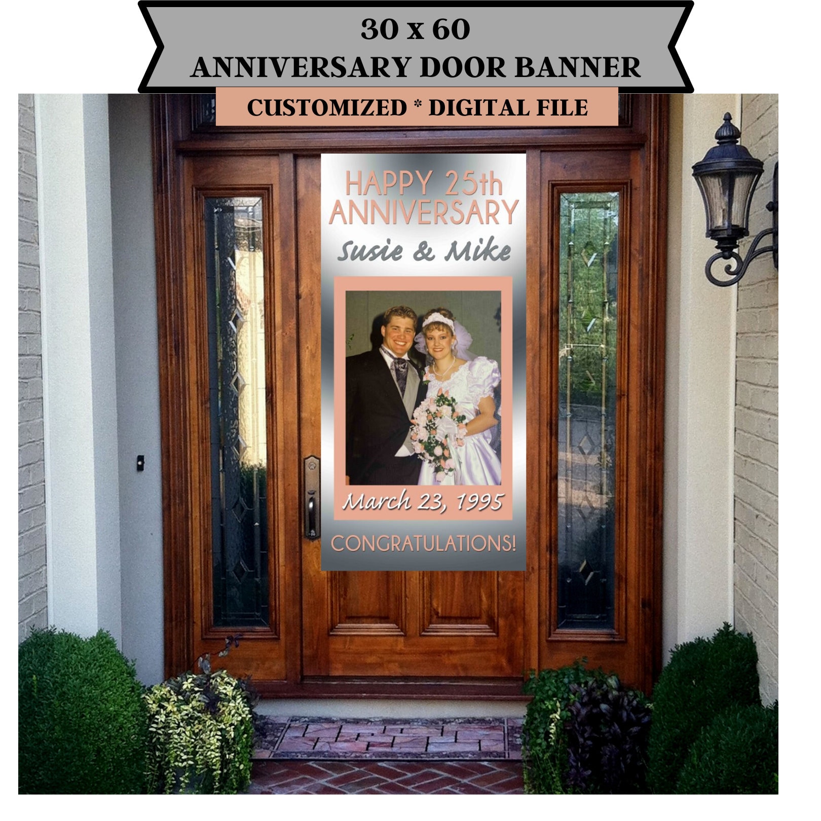 Happy Anniversary Photo Door Banner, Congratulations Sign, Digital - Etsy