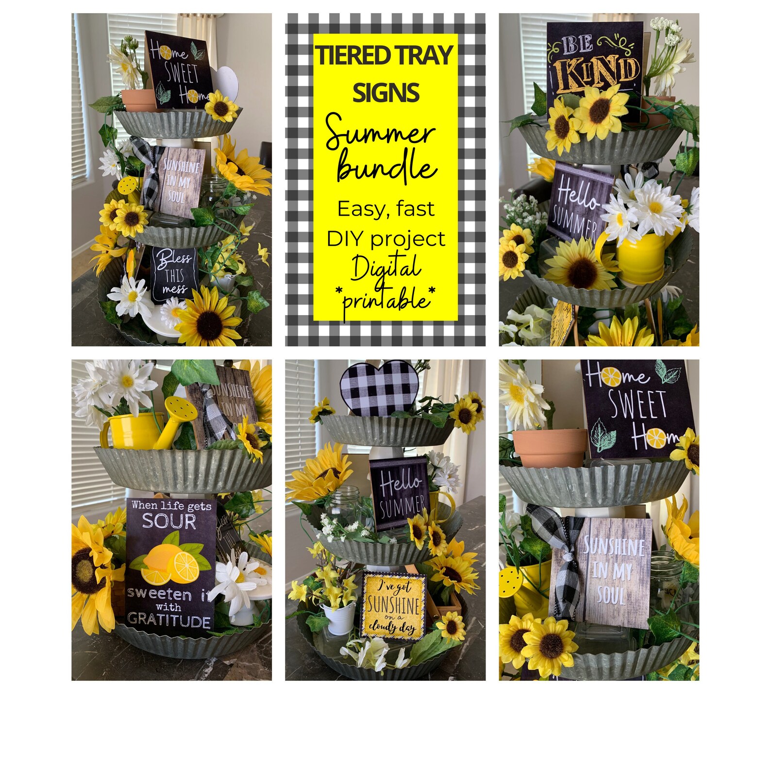 Tiered Tray Signs, Summer Bundle, Digital, Printable, Do It Yourself ...