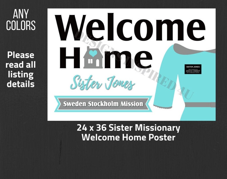 LDS Sister Missionary Welcome Home Dress Banner/poster - Etsy