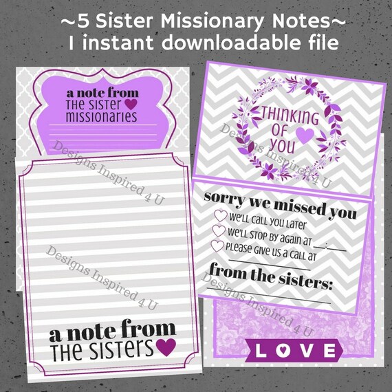 LDS Sister Missionary Notes Instant Digital Download | Etsy
