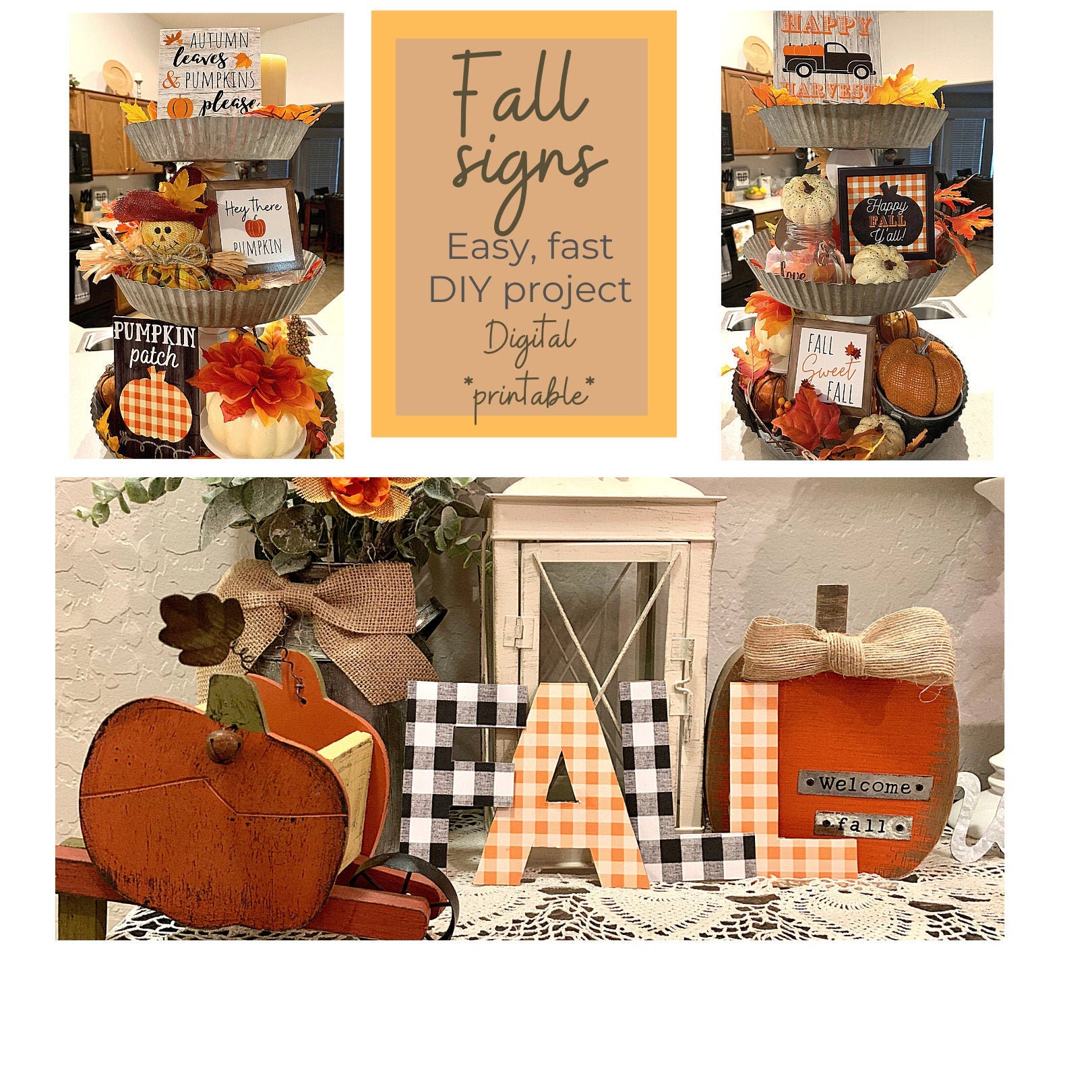 Tiered Tray Signs, Fall Bundle, Digital, Printable, Do It Yourself (jpg ...