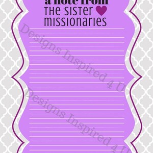 LDS Sister Missionary Notes Instant Digital Download - Etsy