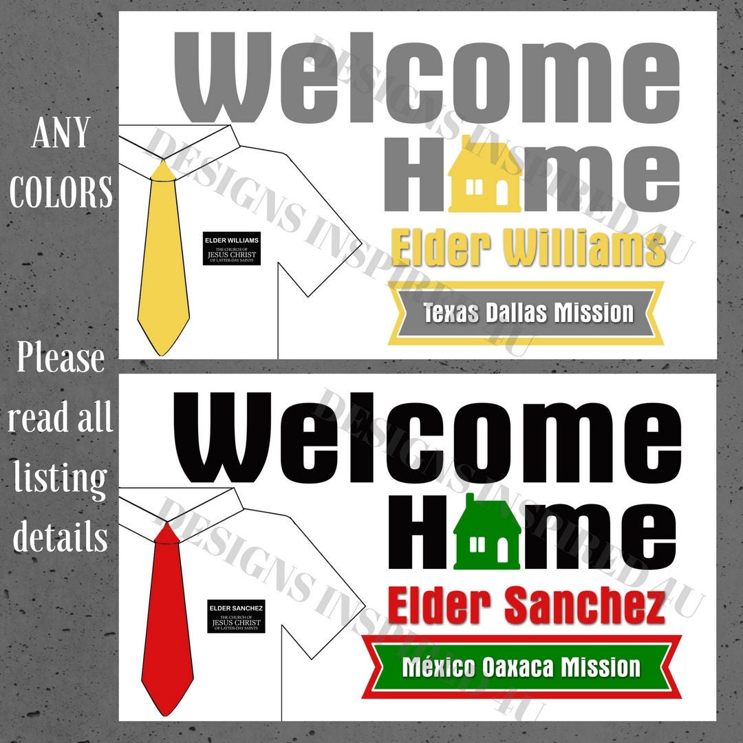 LDS Missionary Welcome Home Banner digital File - Etsy