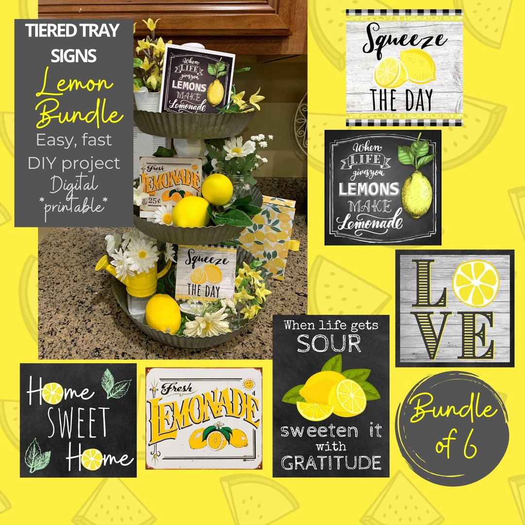 Tiered Tray Signs, Lemon Bundle, Digital, Printable, Do It Yourself ...