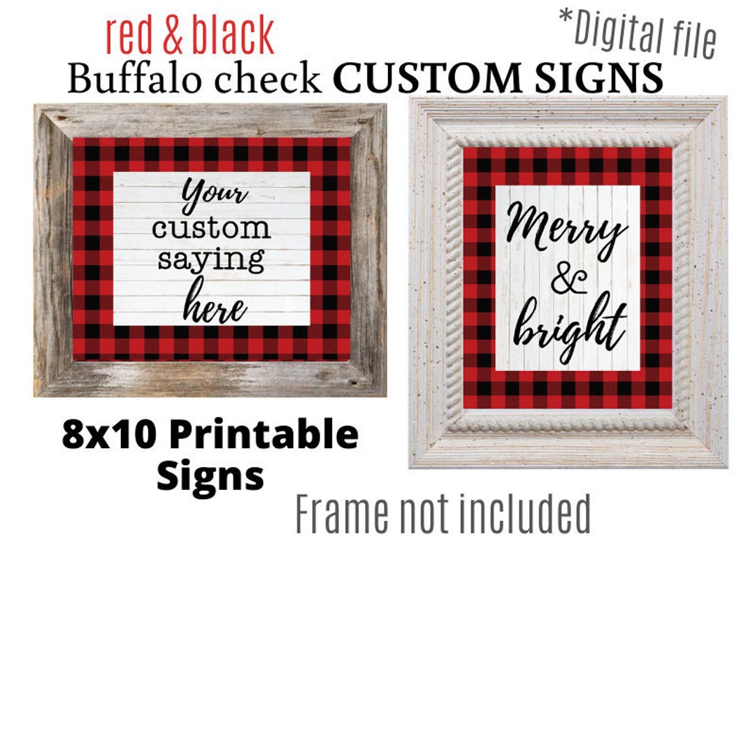 Custom Buffalo Check Sign 8 X 10, Red and Black Christmas Decor ...