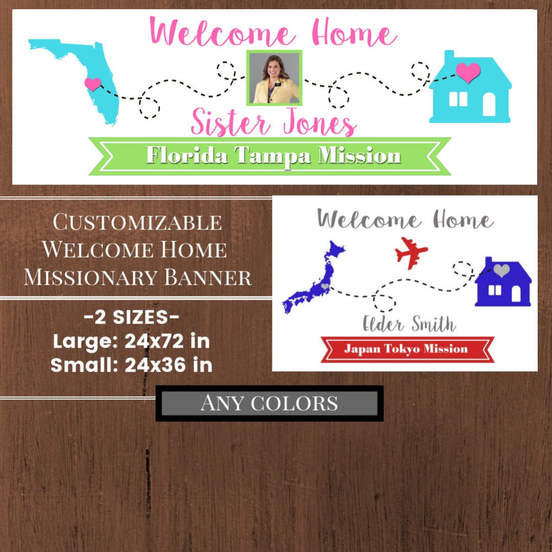 LDS Missionary Welcome Home Poster/ Banner With Map or Photo (digital ...